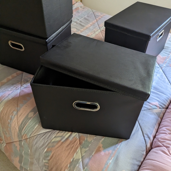 Amazon | Accents | Large Black Storage Bins | Poshmark